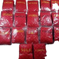 China Universal Excavator Seat Cover for CAT PC EX DH SK SH Black Red PU 1 Pair for sale