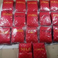 China Universal Excavator Seat Cover for CAT PC EX DH SK SH Black Red PU 1 Pair for sale