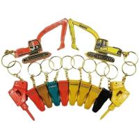 China Creative Metal 3D Excavator Bucket Tooth Model Keychain 5cm Construction Gift for sale
