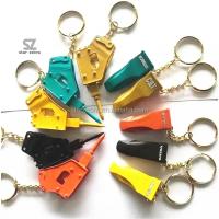 China Creative Metal 3D Excavator Bucket Tooth Model Keychain 5cm Construction Gift for sale
