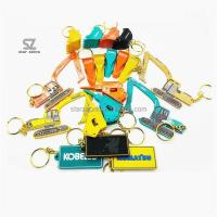 China Creative Metal 3D Excavator Bucket Tooth Model Keychain 5cm Construction Gift for sale