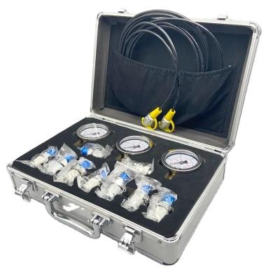 China Excavator Hydraulic Oil Pressure Gauge Repair Box Set for Pilot Pump Detection 600 Bar for sale