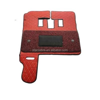 China Custom Black Red E320GC Excavator Cabin Foot Mat 2 Piece Set Heavy Duty Floor Protection for sale
