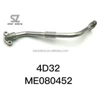 China Excavator Oil Return Pipe Line ME080452 for 4D32 Engine Turbocharger Oil Drain Tube Steel for sale