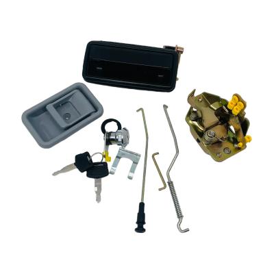 China Kubota 155 161 185 Excavator Cab Door Lock Assembly with Inner Outer Handles Lock Cylinder for sale