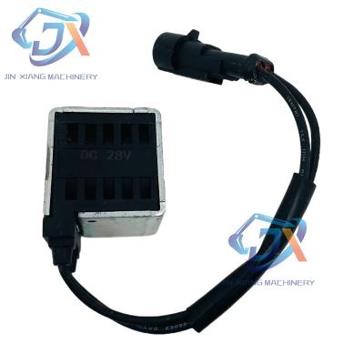 China 41B0141 Solenoid Coil 12VDC for XGMA Excavator XG815 Construction Machinery Parts 35mm Height 13mm ID for sale