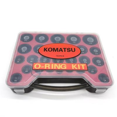 China Komatsu Excavator O Ring Seal Kit 782 PCS 0.5KG Black Rubber O-Ring Set for sale