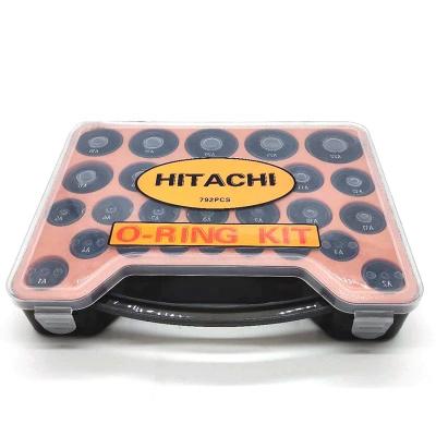 China EX Brand 792 PCS O Ring Kit Box for HITACHI Excavator Rubber Assortment 0.5KG for sale
