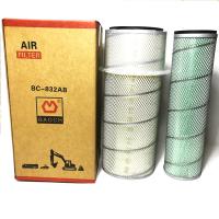 China Hyundai R215-7 Excavator Air Filter 11EM-21041 AF26285K P902309 2-Pack for sale