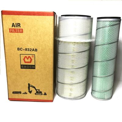 China Hyundai R215-7 Excavator Air Filter 11EM-21041 AF26285K P902309 2-Pack for sale