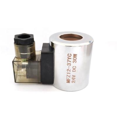 China Excavator Hydraulic Solenoid Valve Coil MFZ12-37YC 24V DC 30W Inner Hole 23mm Height 51mm for sale