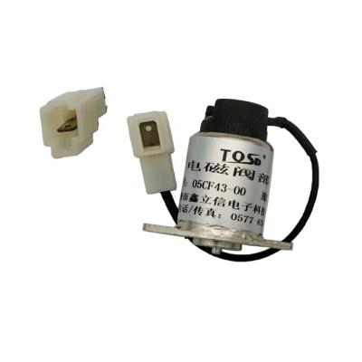 China 4L88 High Pressure Oil Pump Solenoid Valve 05CF43 12V Stop Solenoid Electromagnet for sale