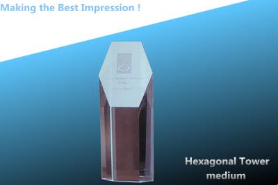 China AWARDS/CRYSTAL awards/crystal trophy/crystal hexagonal tower award/hexagonal tower trophy for sale