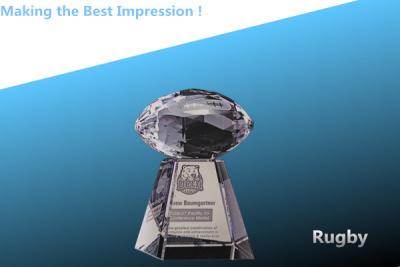 China sport awards/crystal rugby/crystal trophy/crystal rugby award/crystal ball award for sale