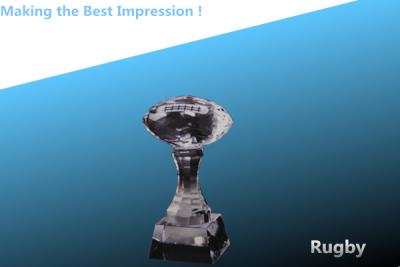 China SPORT AWARD/CRYSTAL rugby/CRYSTAL awards/crystal rugby trophy/crystal trophies for sale