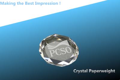 China CRYSTAL heart paperweight/beveled heart crystal paperweight/crystal circle paperweight for sale