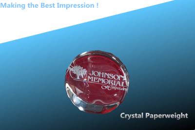 China CRYSTAL heart paperweight/beveled heart crystal paperweight/crystal circle paperweight for sale