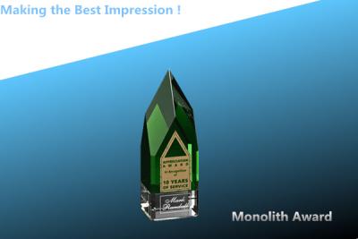 China crystal monolith award/acrylic crystal monolith trophy/acrylic award/crystal souvenir for sale