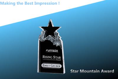 China crystal star mountain award/crystal star award/crystal star mountain trophy/star trophy for sale