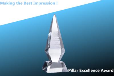 China pillar of excellence award/diamond award/crystal diamond award/crystal trophy award for sale