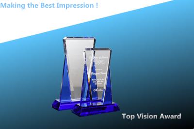 China Top vision award/crystal tower award/glass award/glass trophy/showcase award for sale