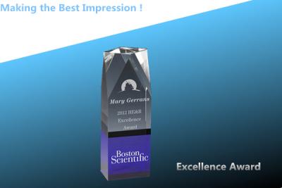 China blenheim award/crystal trophy/acrylic award/blue glass award/crystal excellence award for sale