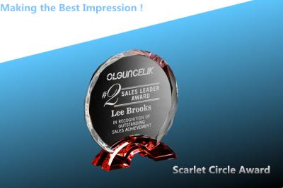 China scarlet circle award/crystal scarlet circle trophy/crystal round award/acrylic award for sale