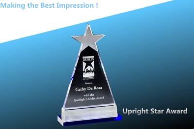 China alya upright star award/crystal top star trophy/acrylic top star award/top star trophy for sale