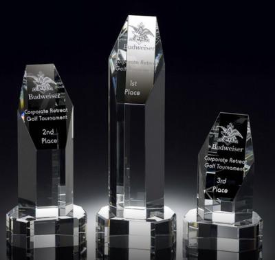 China helsinki tower deluxe crystal award/2d laser tower crystal award/3d crystal hexagon award for sale