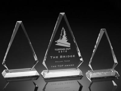 China prestige triangle crystal award/2d triangle crystal award/blank crystal triangle award for sale