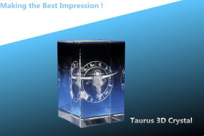 China Taurus 3D Crystal/3d crystal cube/3d laser crystal rectangle/2d laser crystal cube for sale
