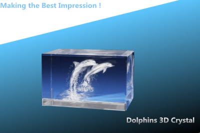 China Dolphins 3D Crystal/3D LASER DOLPHIN CRYSTALCUBE/3D LASER CRYSTAL CUT CORNER CUBE/AWARD for sale
