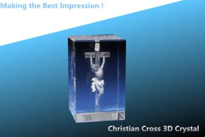 China crystal beveled rectangle/Christian Cross 3D Crystal/blank crystal rectangle/crystal award for sale
