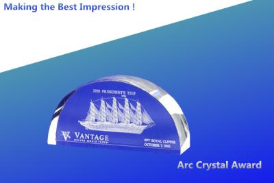 China 3D ARC CRYSTAL AWARD/ARC CRYSTAL TROPHY/CRYSTAL 3D AWARD/BLANK ARC CRYSTAL AWARD/BLANK 3D for sale