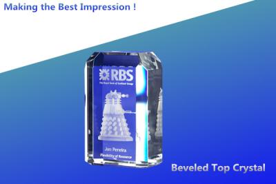 China bevelled top crystal award/beveled top crystal rectangle/beveled 3D crystal cube/BLANK for sale