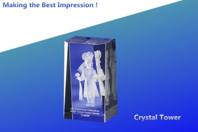China crystal tower award/blank crystal tower trophy/3d laser crystal award/crystal tower award for sale