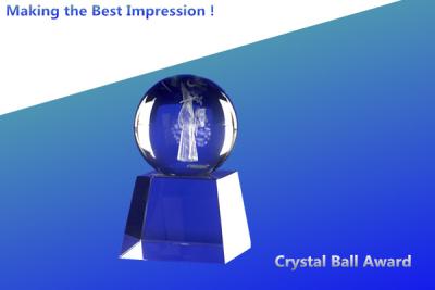 China crystal ball award/blank crystal ball trophy/3d crystal aphere award/crystal 3d award for sale