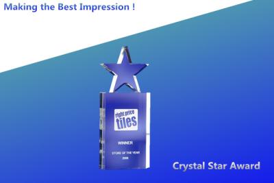 China Star crystal award/CRYSTAL STAR TOP AWARD/blank crystal star trophy/3D laser crystal star for sale