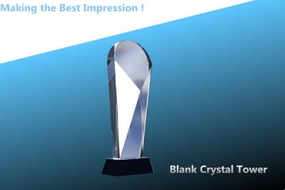 China blank crystal tower award/3d laser crystal tower/2d laser crystal award/crystal trophy for sale