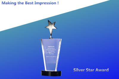 China sliver star crystal awards/sliver star awards/top sliver star trophies/sliver star trophy for sale