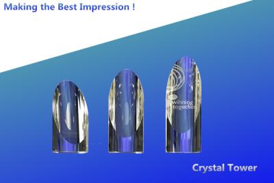 China crystal angle tower awards/crystal tower trophies/spire crystal award/angle tower trophy for sale