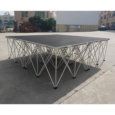 China Waterproof Plywood Board Aluminum Riser 18mm Mobile Folding Stage 4ftx4ft For Wedding for sale