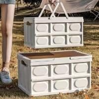 China Collapsible storage box with handle and wooden lid, large capacity for sale