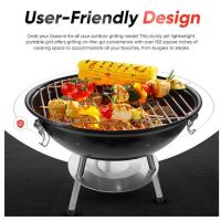 China Outdoor Barbecue Grill, 2-In-1 Portable BBQ Grill with Wheels for sale
