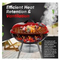 China Outdoor Barbecue Grill, 2-In-1 Portable BBQ Grill with Wheels for sale