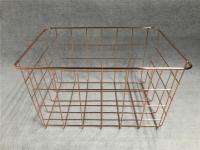 China popular newest rose gold wire mesh metal storage basket for sale