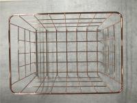 China popular newest rose gold wire mesh metal storage basket for sale
