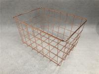 China popular newest rose gold wire mesh metal storage basket for sale
