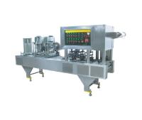 China Pneumatic Driven Mineral Water Juice Yogurt Ice Cream Cup Filling and Sealing Machine for sale