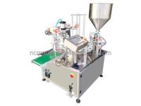 China 2 Hole Rotary Cup Juice Filling and Sealing Machine for 380 KG Capacity Packaging Line for sale